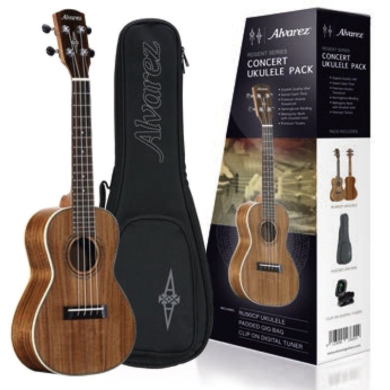 Alvarez RU90 Acacia Concert Ukulele with Bag and Tuner | Music Planet NZ