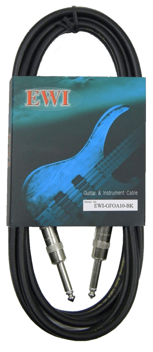 EWI GFOA10 Straight Instrument Cable - 10ft Black | Music Planet NZ