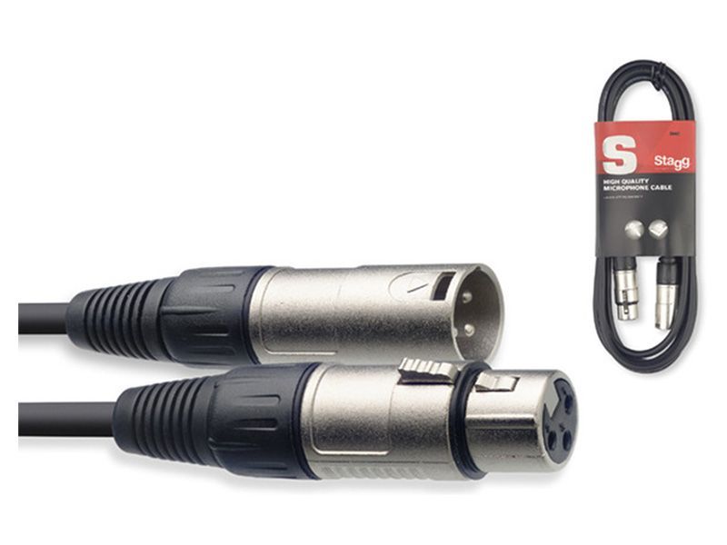 Stagg SMC3 XLR Microphone Cable – 10ft Black | Music Planet NZ